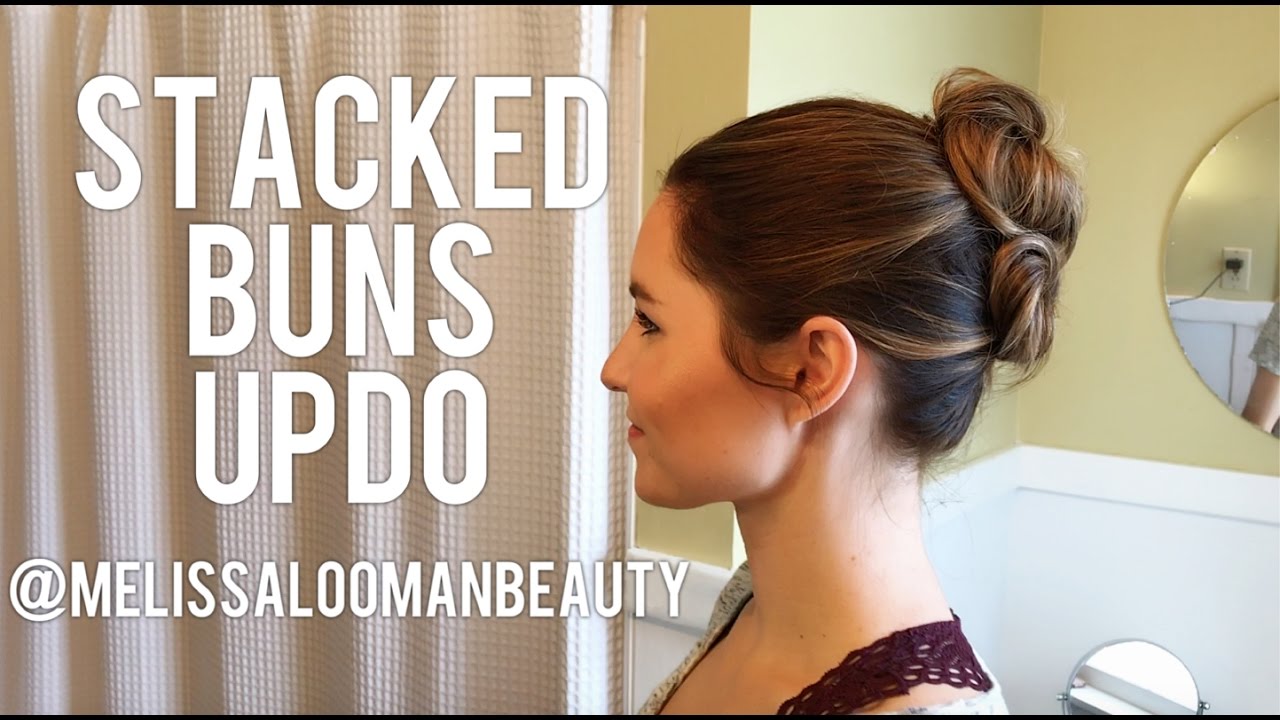 Easy Stacked Buns Updo - YouTube