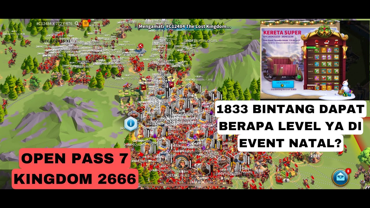 1833 BINTANG DAPAT LEVEL BERAPA? NONTON WAR PASS 7 2666 DAN DHALRUK BOX ...