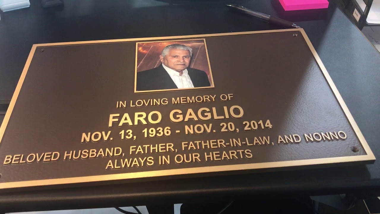 Review of a memorial raised letter bronze casting plaque with full ...