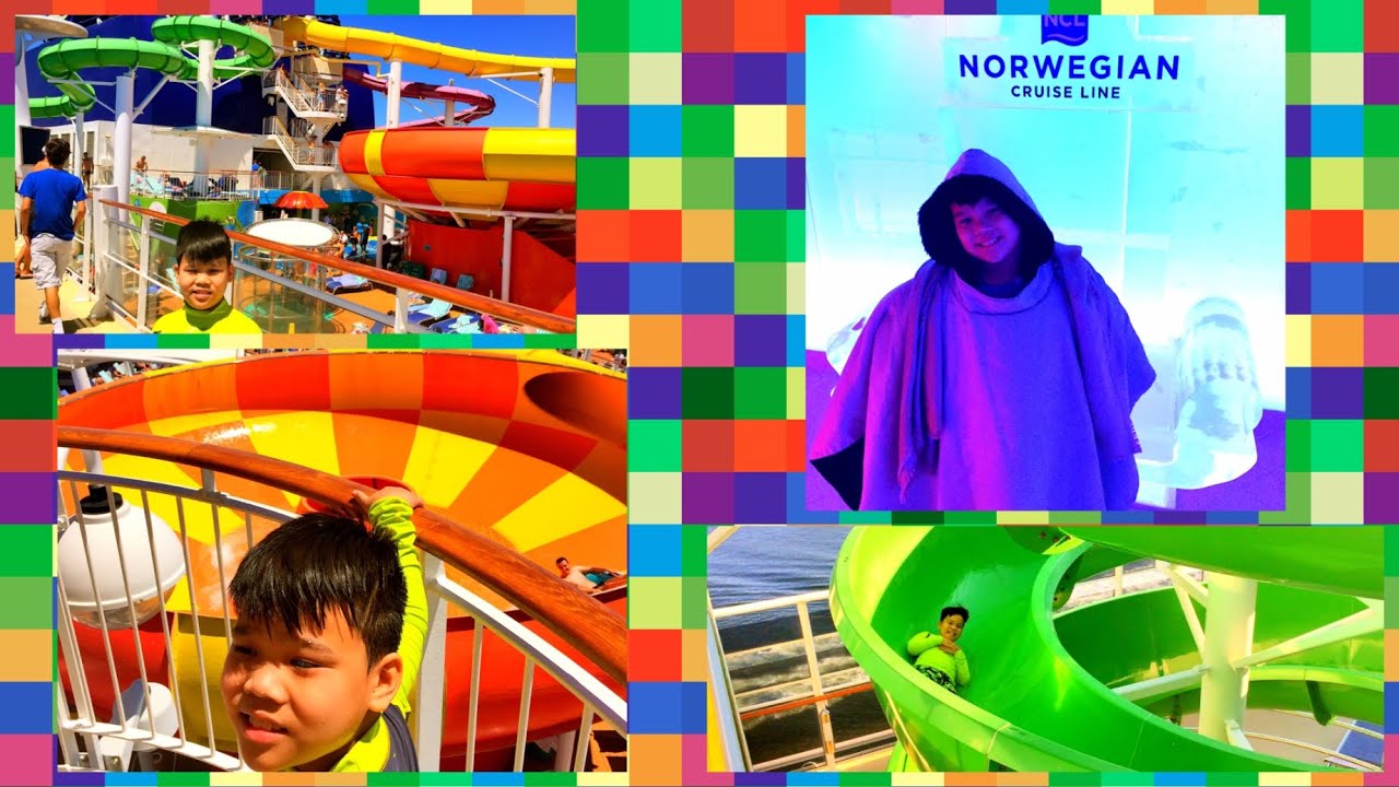 Norwegian Epic Cruise Day 2: At sea - sliders, game arcade, ice bar, la ...