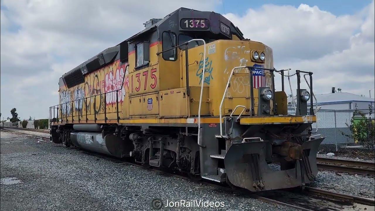 3/7/24 Pre: UP 1375 GP40P-2 left alone at West Anaheim(1) - YouTube