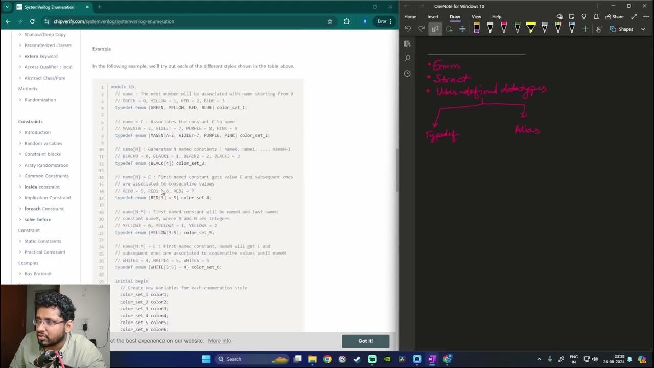 Session-4: Enums, Struct, User-defined datatypes in System Verilog - YouTube