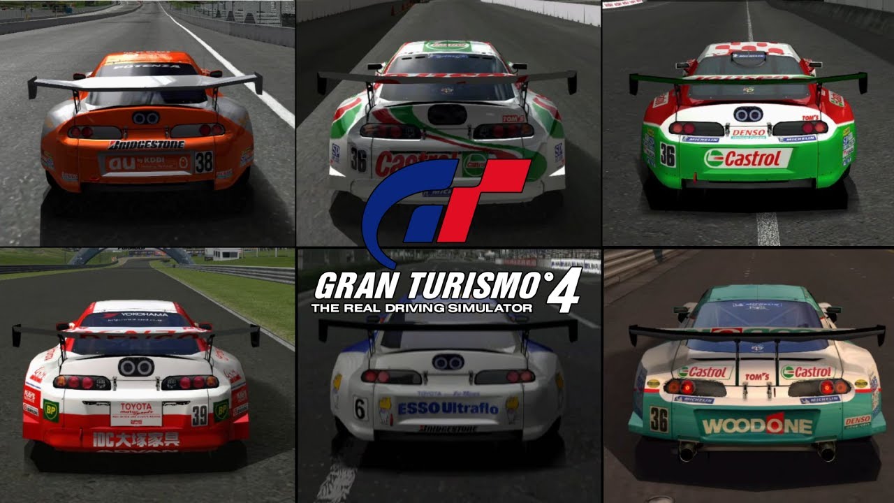 Gran Turismo 4 - All Toyota Supra JGTC Race Cars - YouTube