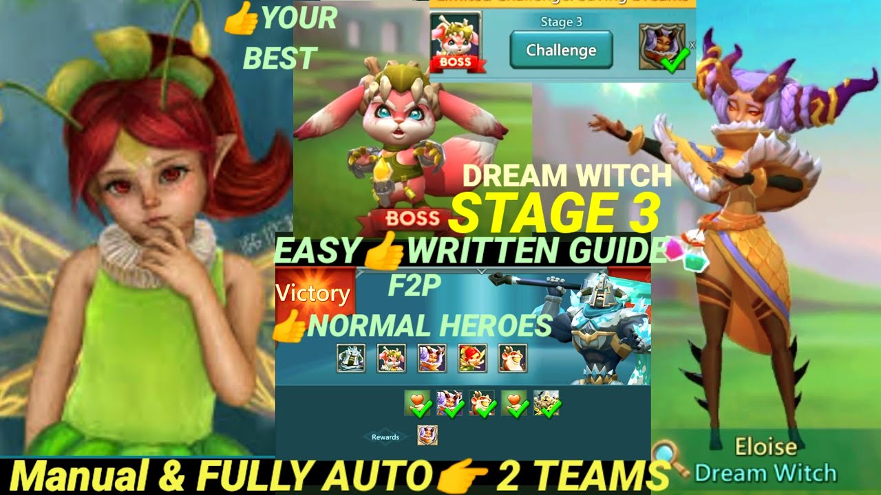 Limited challenge Saving Dreams Stage 3|Manual& Full AUTO|👉2 TEAMS👍F2p/Normal Heroes🦖 - YouTube