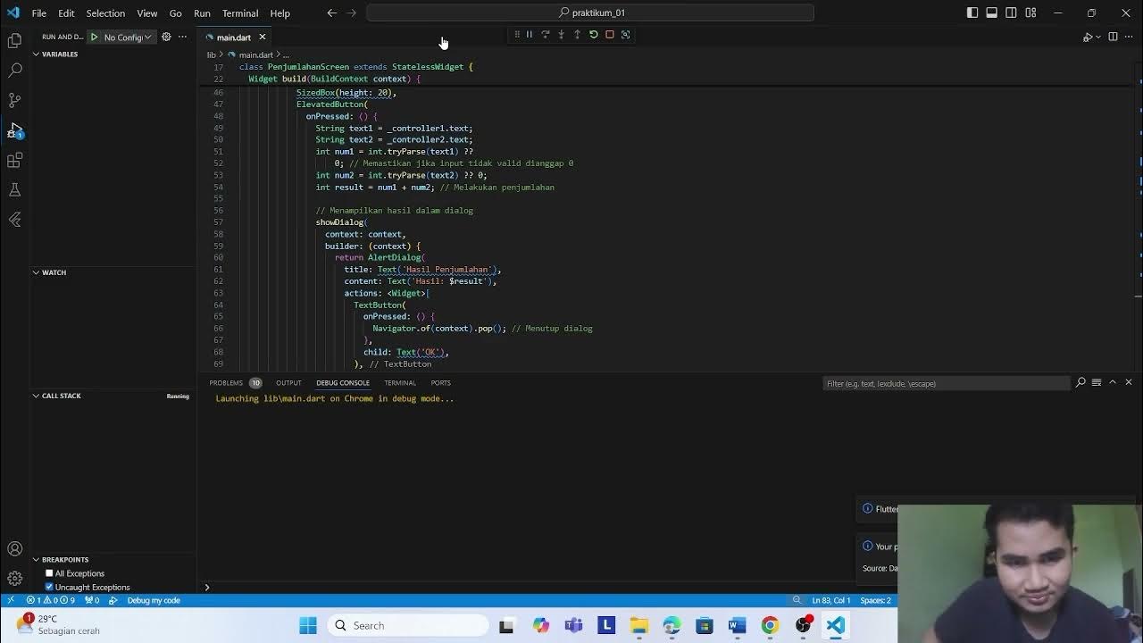 UTS Pemrograman mobile Menganalisis flutter dart Statlees dan Stalees Widget NPM:2410020175 ...