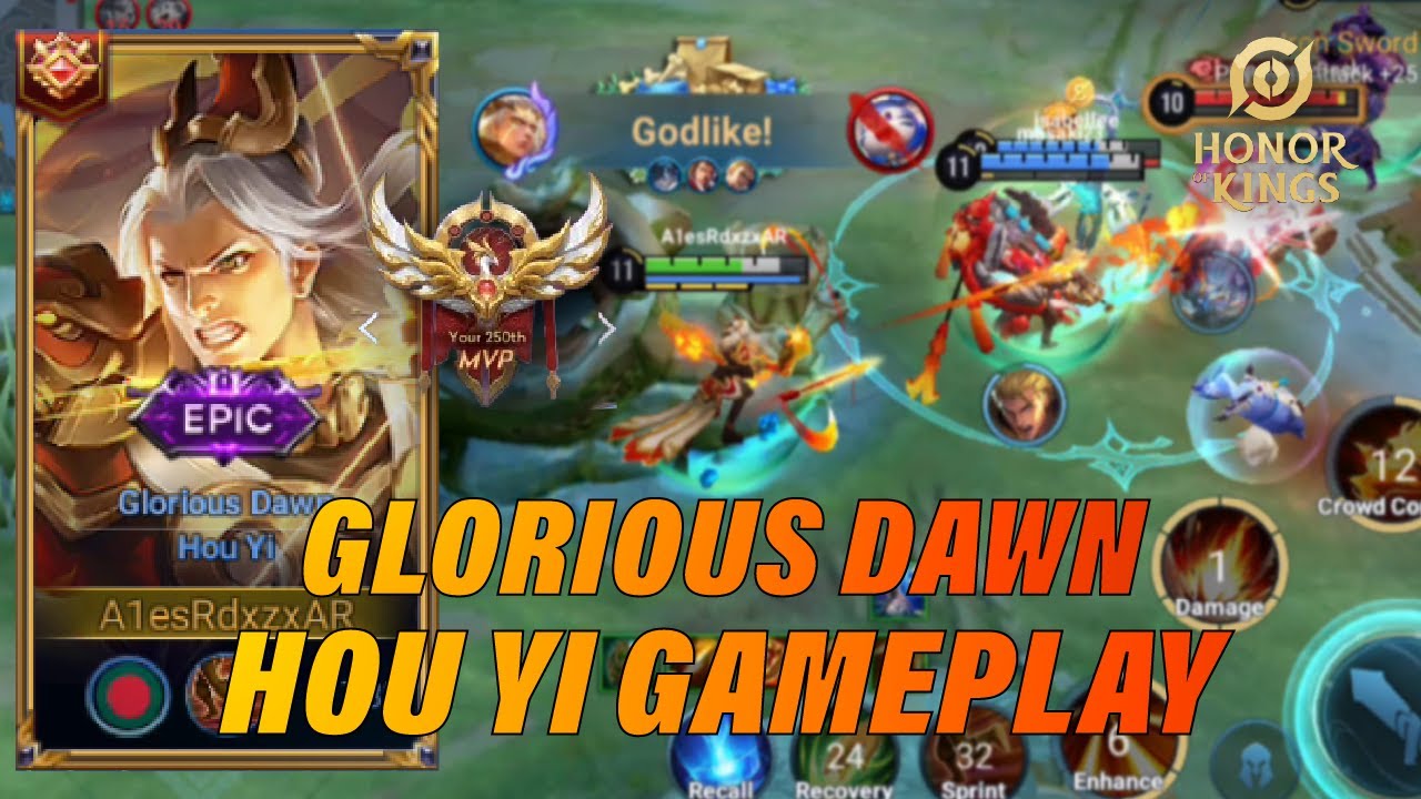 Hou Yi Glorious Dawn MVP Gameplay - Insane Damage! | Honor of Kings ...