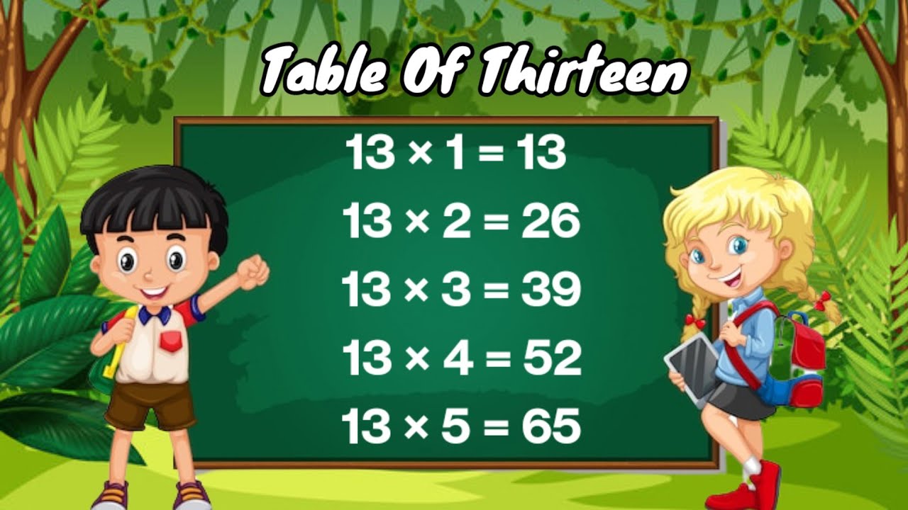 Table of Thirteen | Multiplication Table Of Thirteen For Kids - YouTube