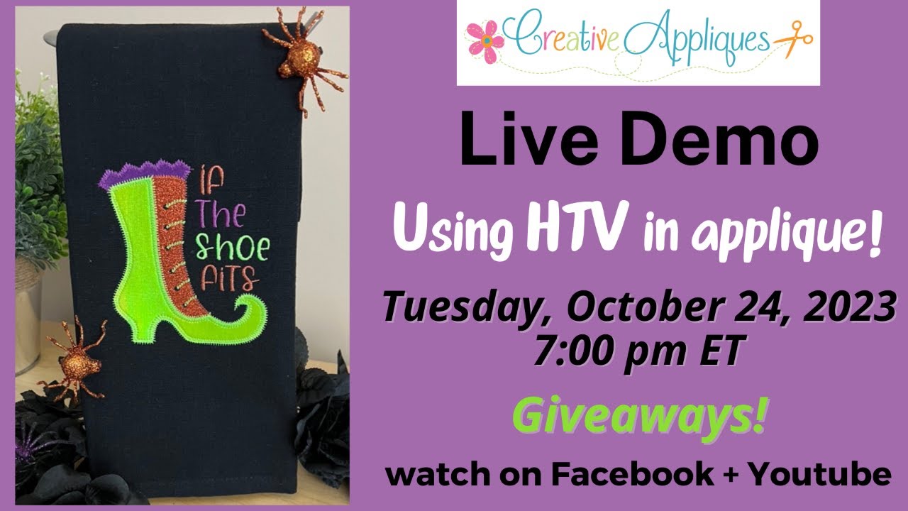 Live Demo - Using HTV in Applique Designs - YouTube