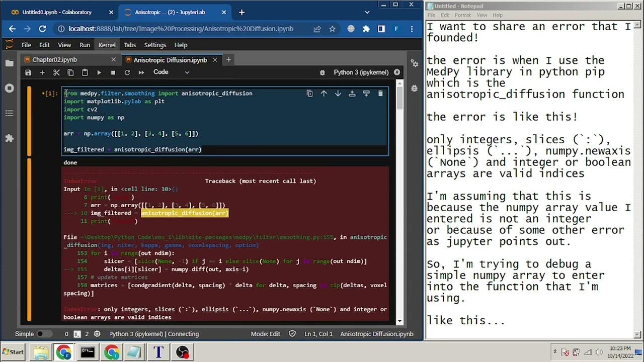only integers, slices, ellipsis, numpy.newaxis and integer or boolean arrays are valid indices ...