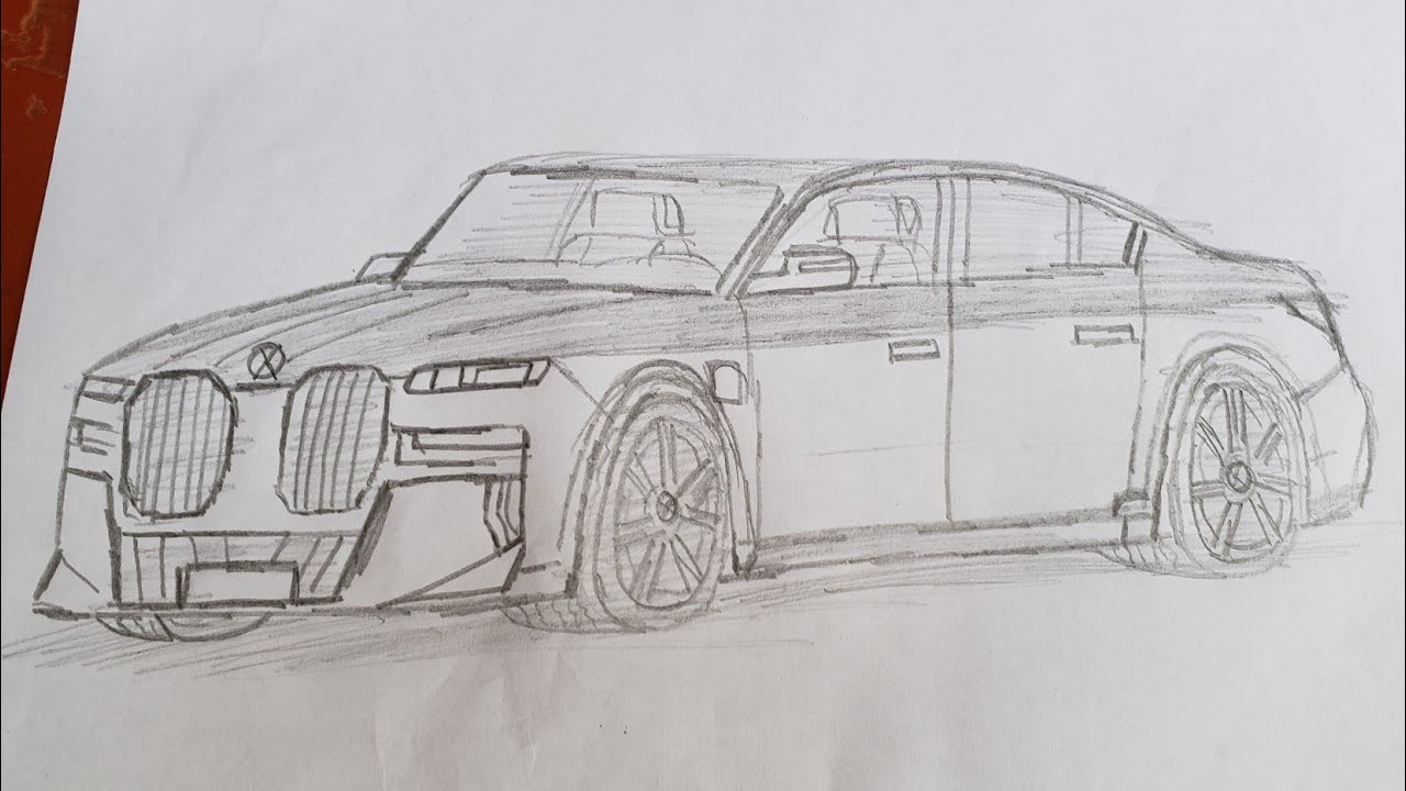 How to draw BMW car step by step - YouTube