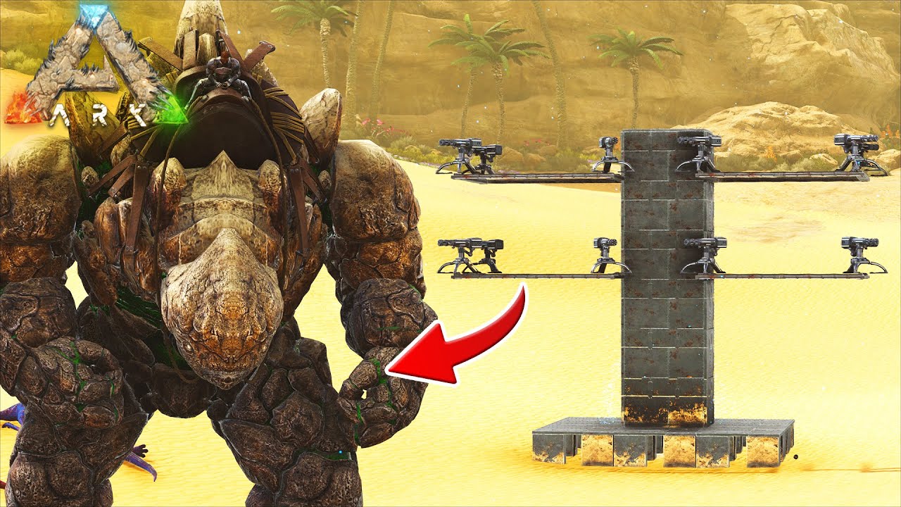 TURRETS LEEG MAKEN MET MIJN ROCK GOLEM IN ARK SCORCHED EARTH PVP ...