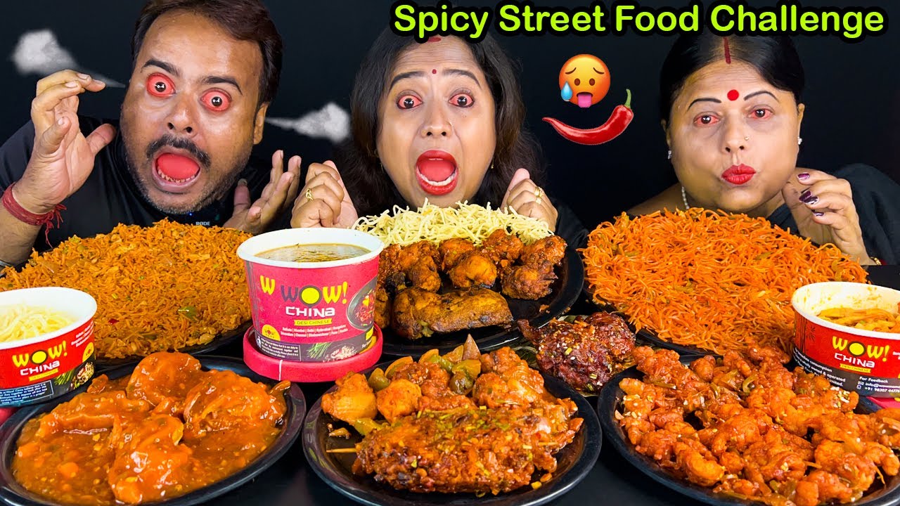 Spicy Street Food Challenge - Spicy Maggi, Spicy chili Momo, Spicy ...