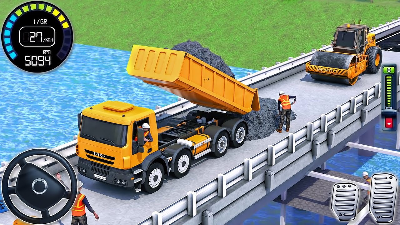Real US Construction Simulator 3D - Underpass Bridge Road Building in ...