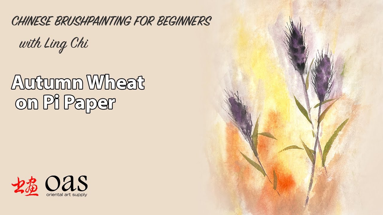Simple Painting Lesson: Autumn Wheat on Pi Paper for Beginners - YouTube