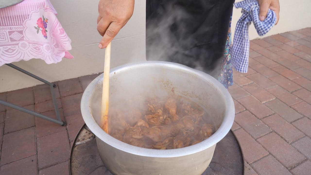 Making masala fry chicken on the outside fire - quick braise with that ...
