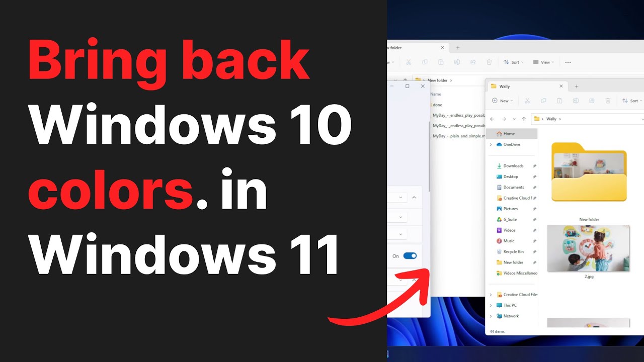 Easily change Windows 11 colors to look like Windows 10 - YouTube