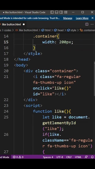 Like Button | HTML CSS & JavaScript - YouTube