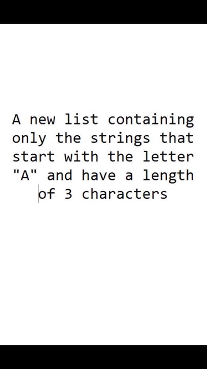 Find strings start with the letter "A" and have a length of 3 ...