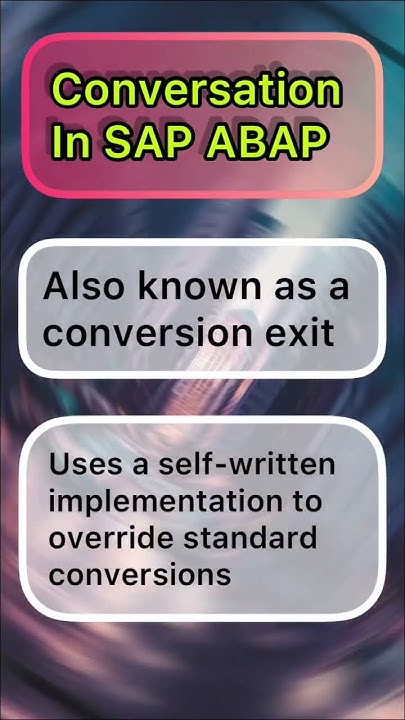 SAP ABAP Shorts (What is Conversion in SAP ABAP) - YouTube