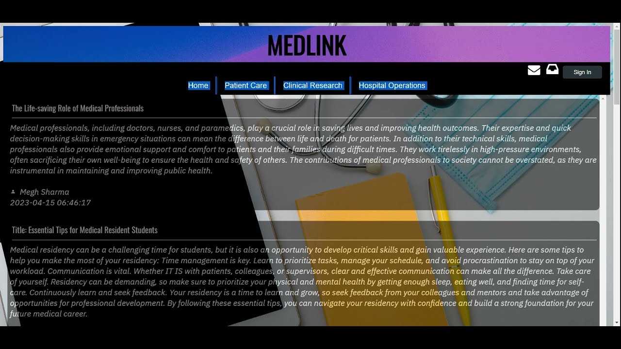 MedLink - An Internet Based Healthcare Forum | Project Demo - YouTube
