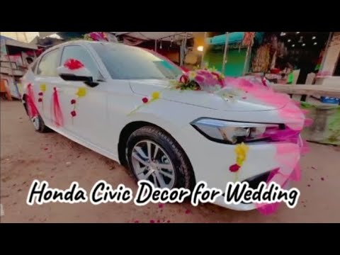 Honda Civic Decor for Wedding |Wedding Car Decoration with Fresh ...