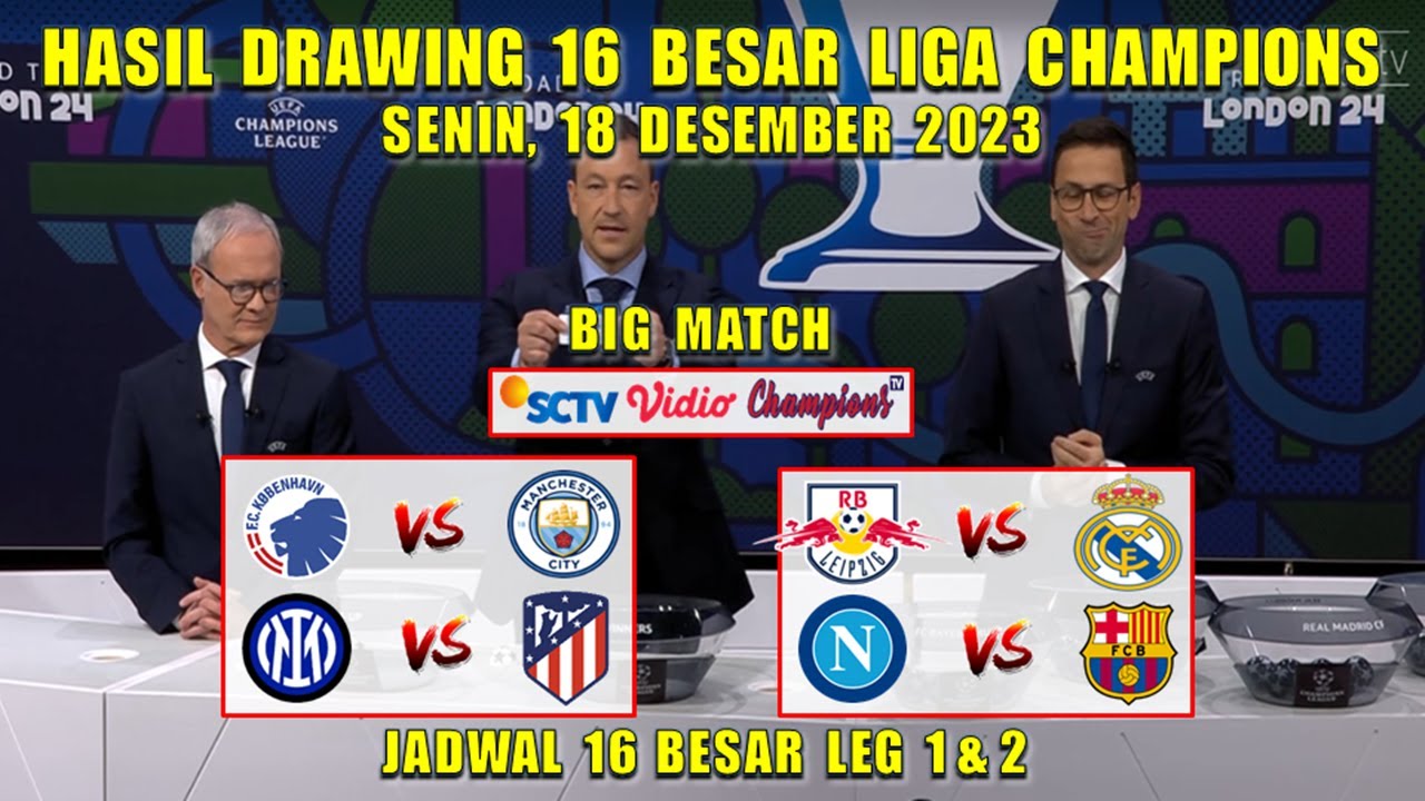 Hasil Drawing 16 Besar Liga Champions 2024 ~ NAPOLI vs BARCELONA ...