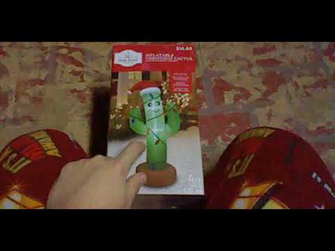 Inflatable christmas cactus talking video - YouTube