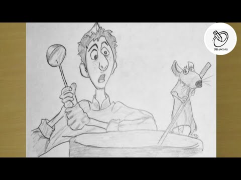 Alfredo linguini and Remy Pencil Drawing Ratatouille (film) Characters ...