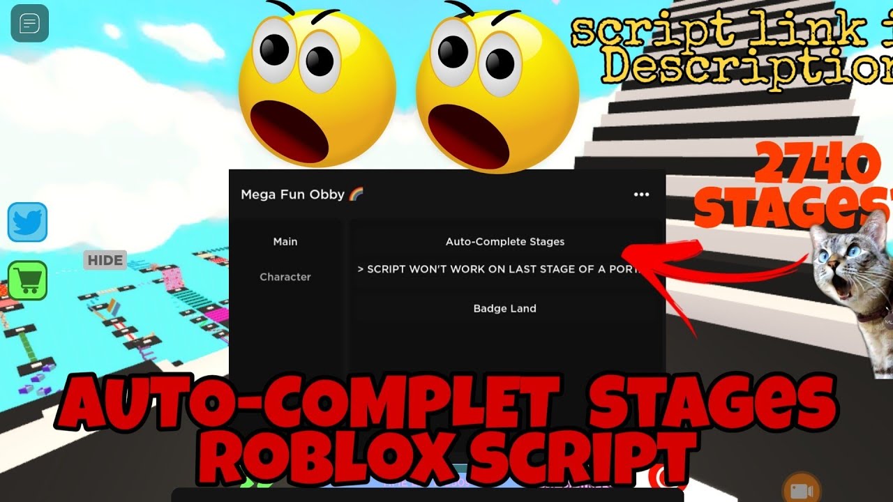 [NEW] MEGA FUN OBBY Script | Auto-Compete Stages | +walk speed and jump power slider - YouTube