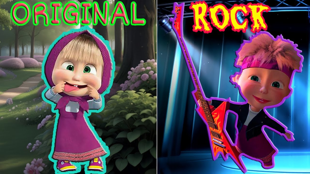 Masha and The Bear original VS Masha and The Bear Rock Edit VR360 ...