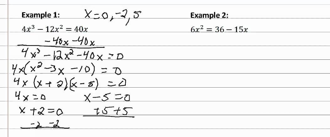 10.5e Solving Equations by Factoring-GCF's as Factors - YouTube