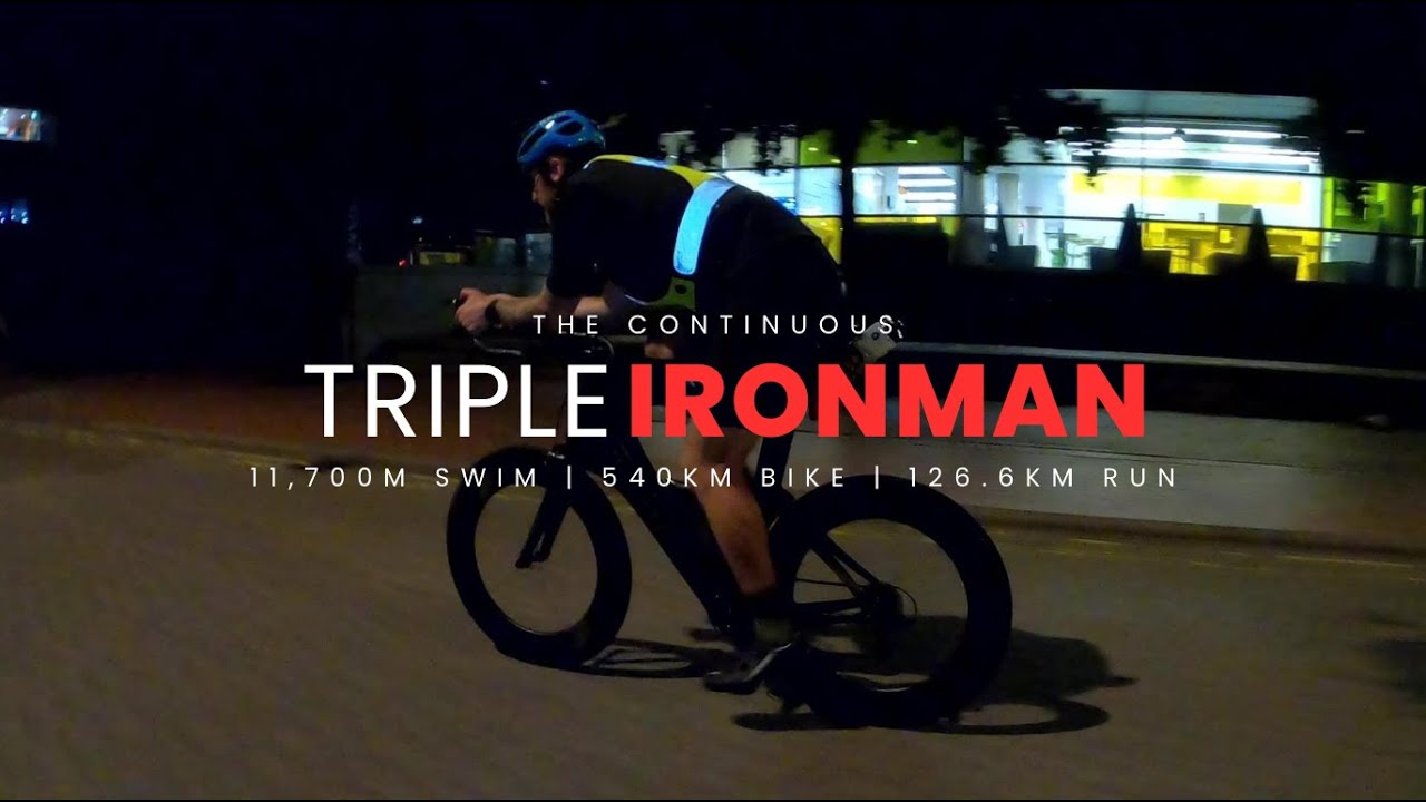 The Continuous Triple Ironman Triathlon - 7.2 Mile Swim | 336 Mile Bike ...