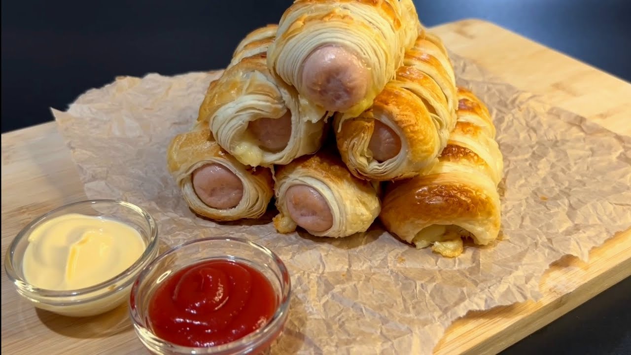 Knusprige Würstchen im Teig! Mit Käse! - YouTube