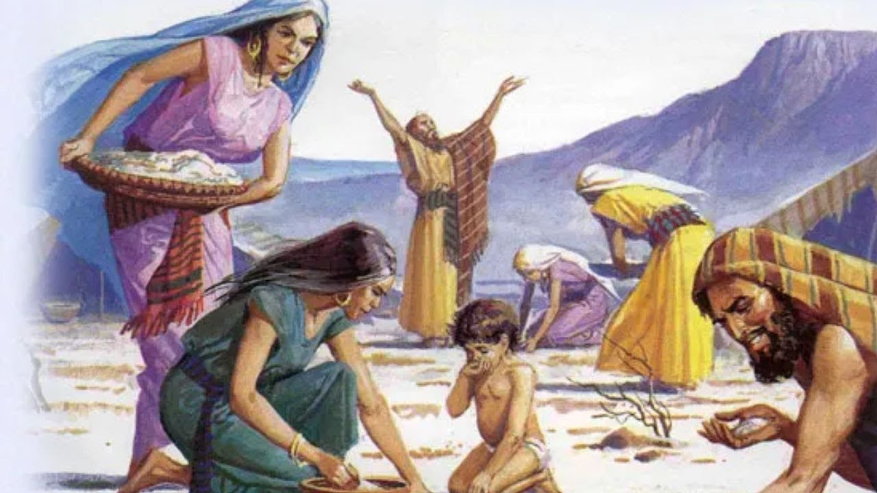 Exodus God makes Manna fall from the sky in the desert - YouTube
