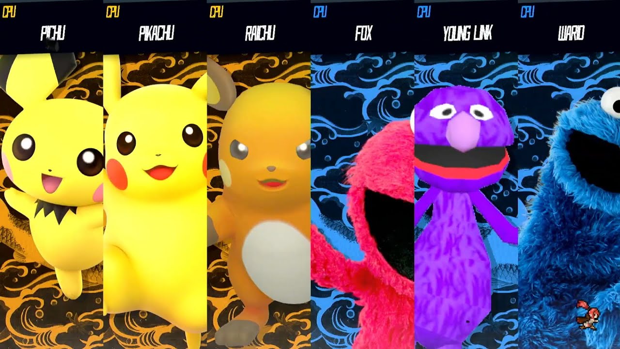 Team Pikachu Vs Team Elmo - Requested Smash Battle - YouTube