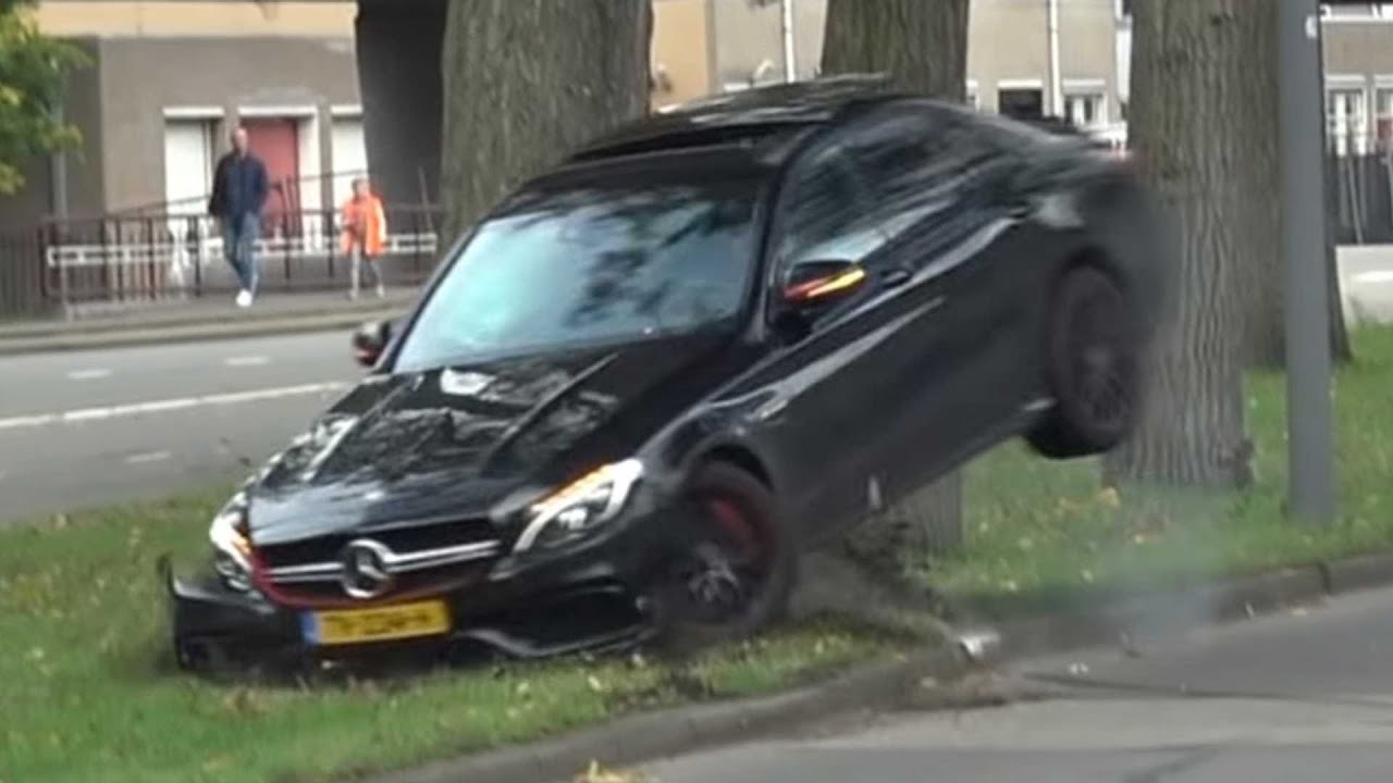 Mercedes amg c63s CRASH !!! - YouTube