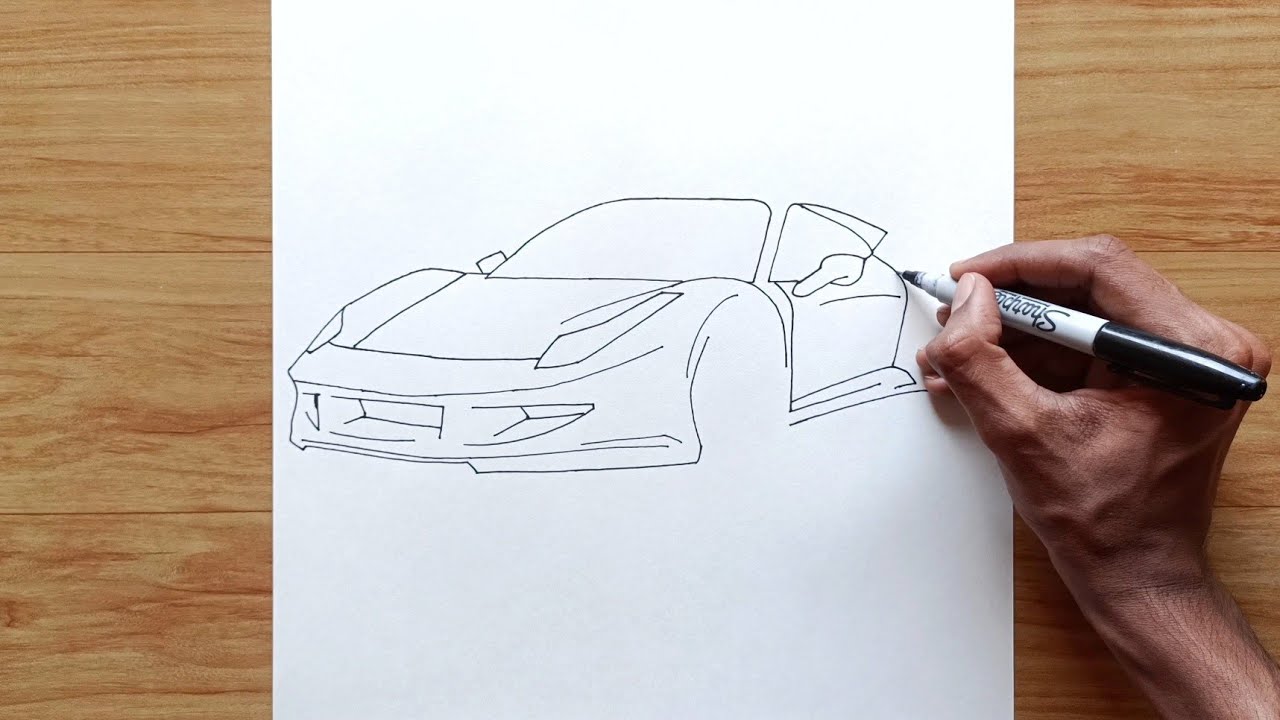How to Draw Ferrari 458 | How to Draw a Car | Sketch Drawing | Easy ...