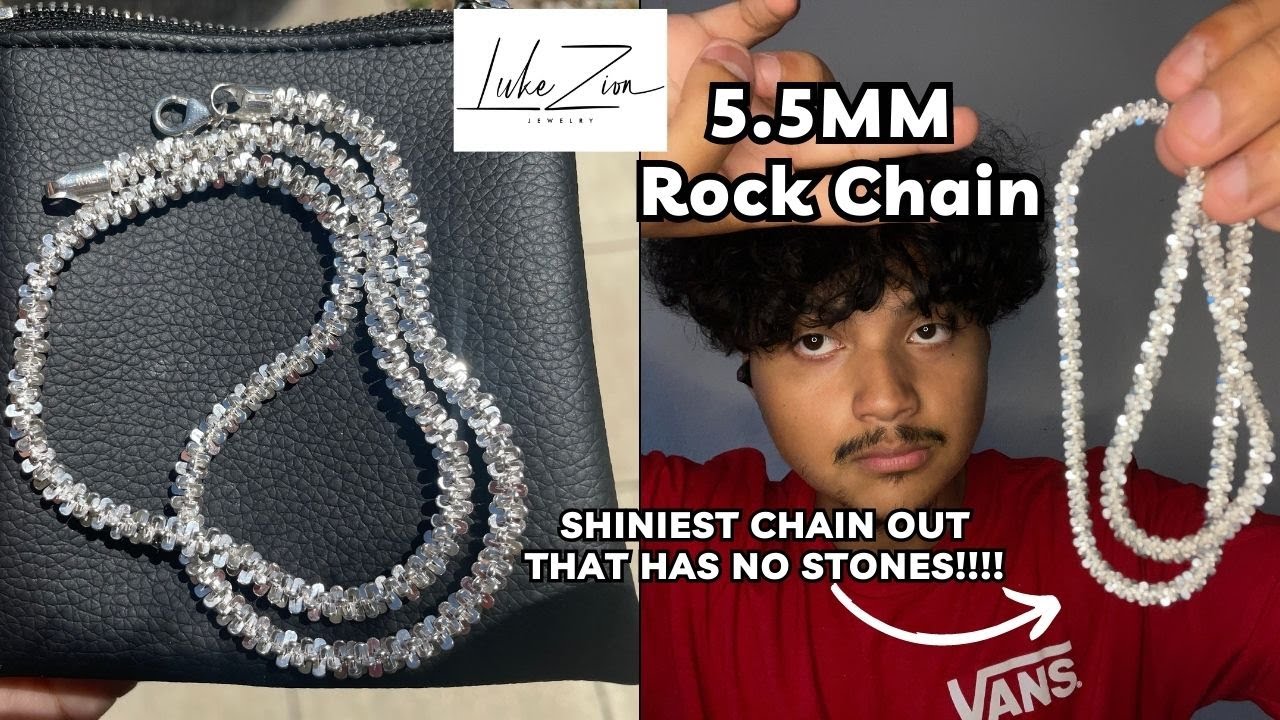 LUKE ZION JEWELRY 5.5MM ROCK CHAIN REVIEW! (MOST SHINY CHAIN I OWN ...