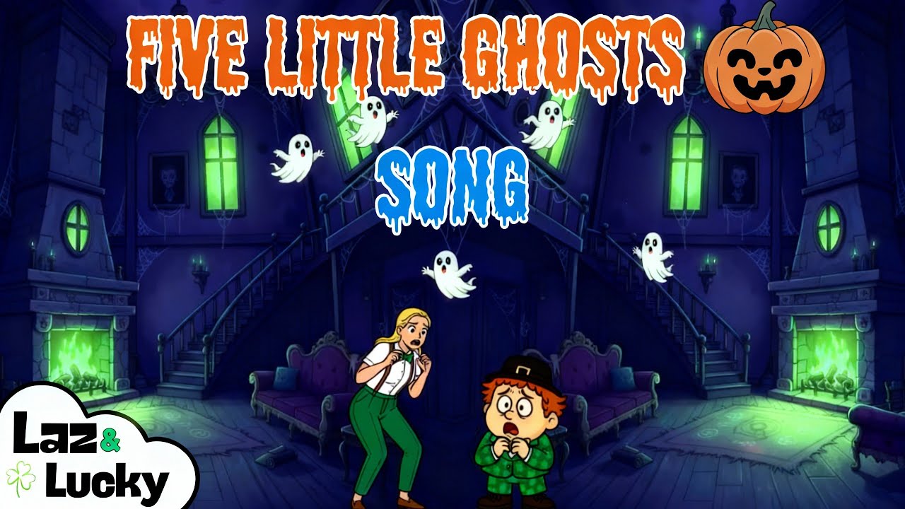 Five Little Ghosts 👻 | Courage & Counting Song for Kids | Halloween ...