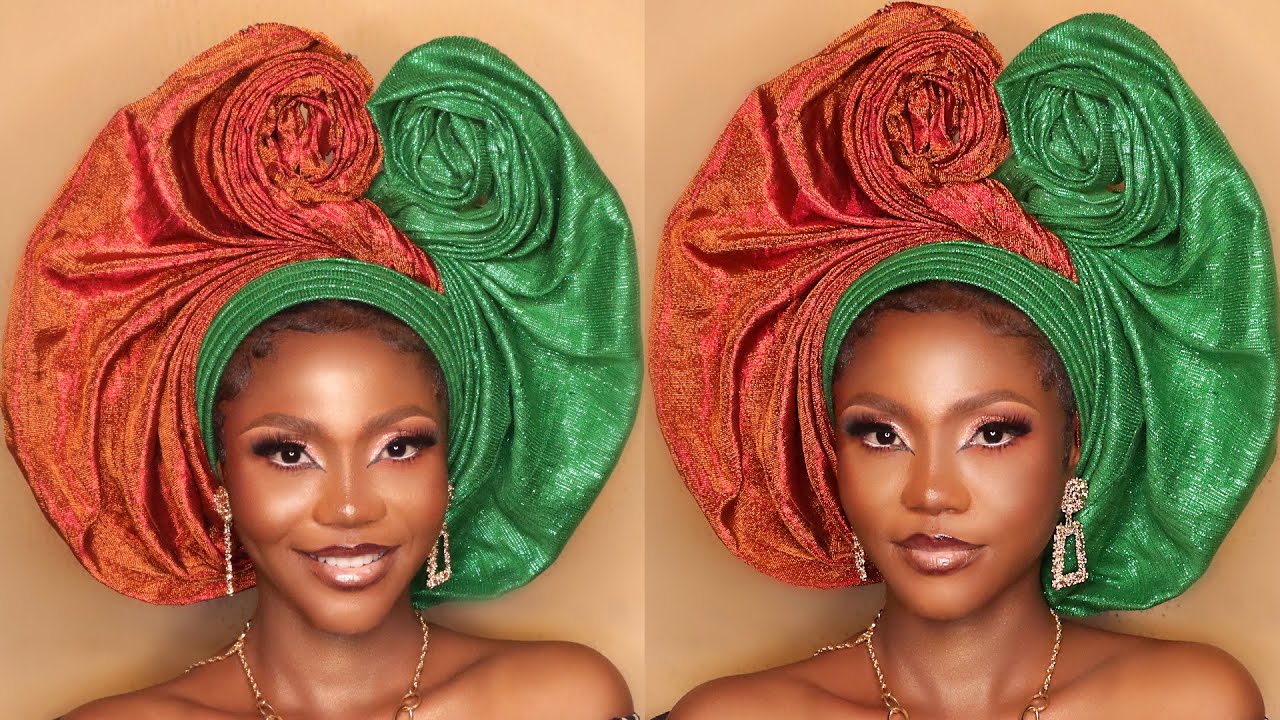 How To Tie Beautiful Trending Gele Style - Gele Tutorial - Head Wrap ...