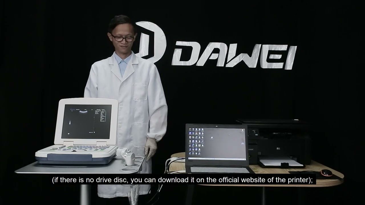 How to connect a printer to a portable black and white ultrasound ...