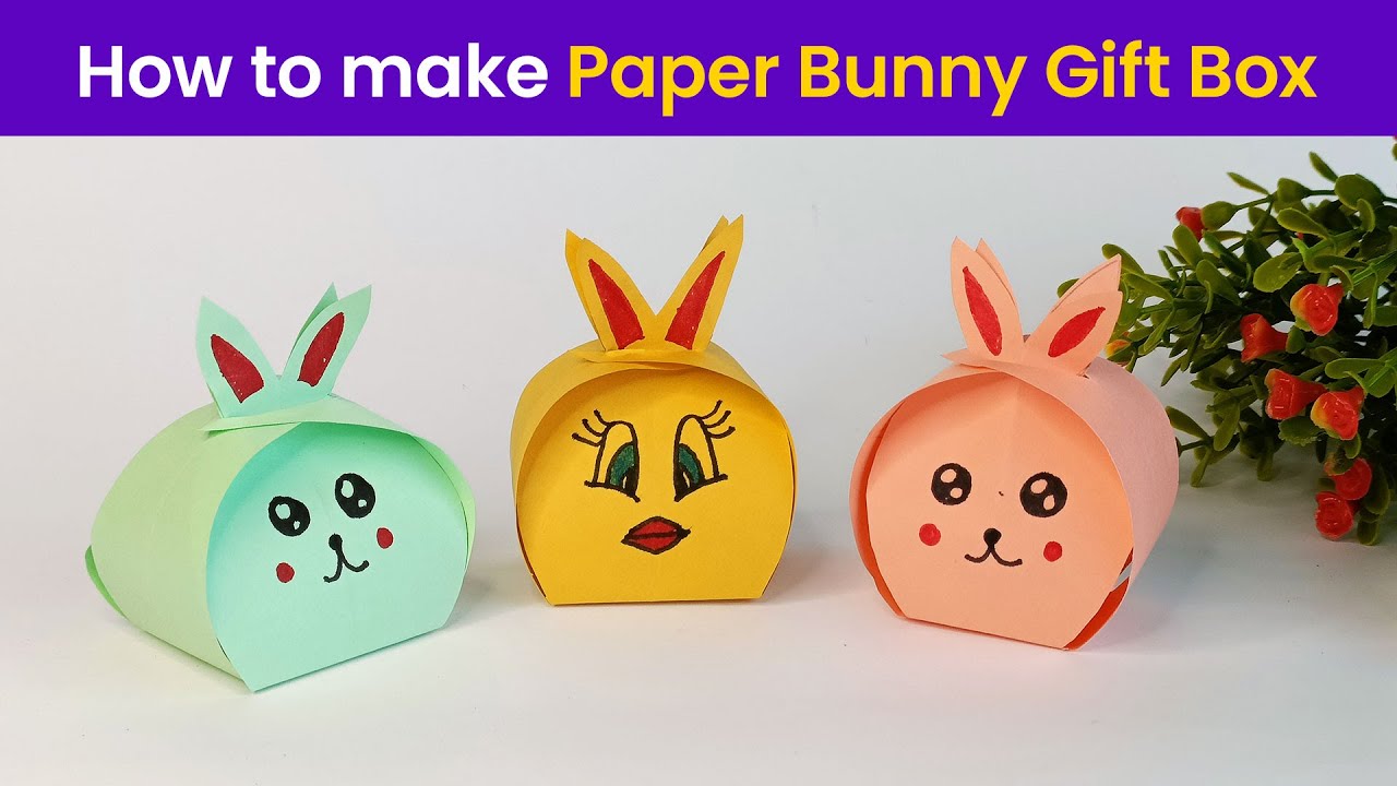 Easiest Paper Bunny 🐰 Gift Box | How to make Rabbit Paper Craft | Very ...