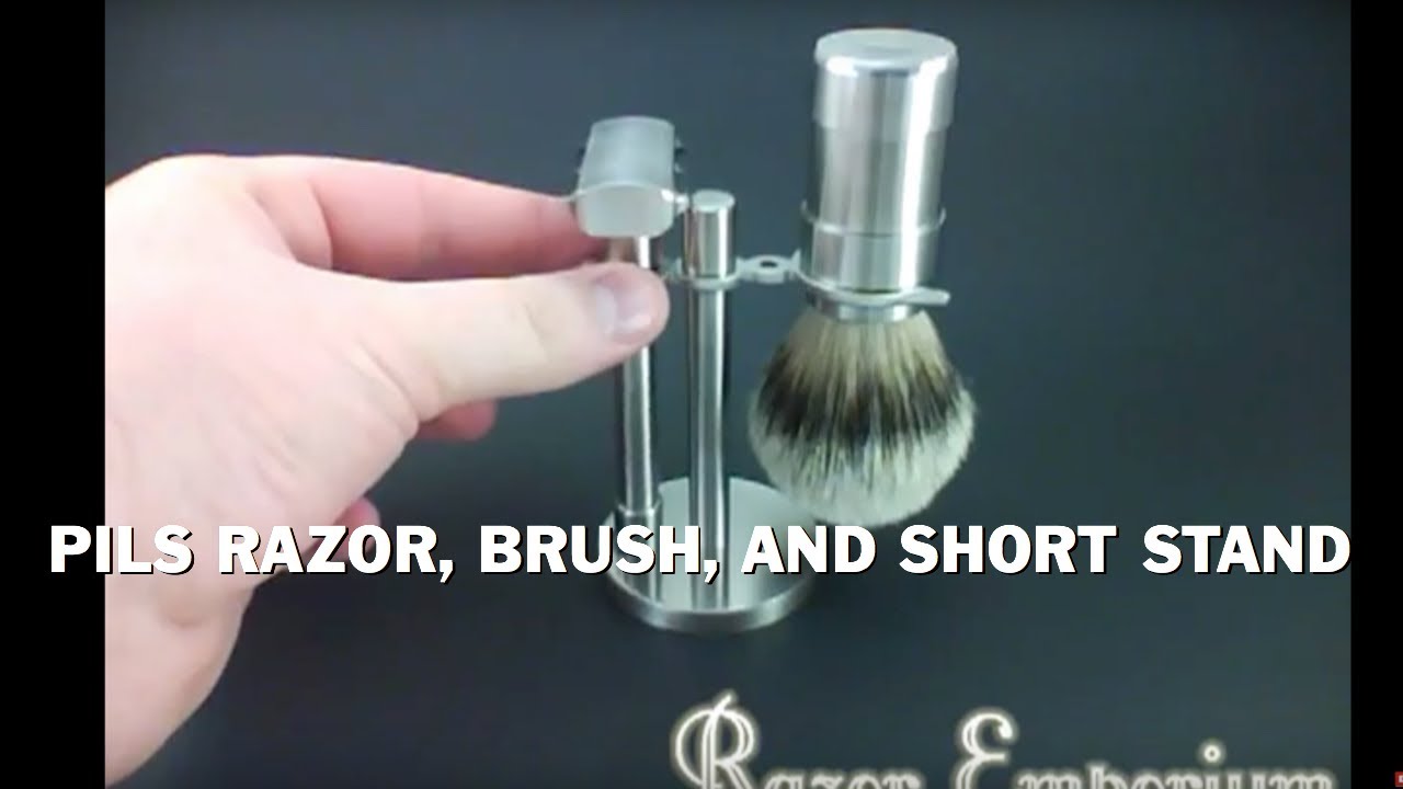 Pils Razor, Brush and Short Stand - High End Shaving Set! - YouTube