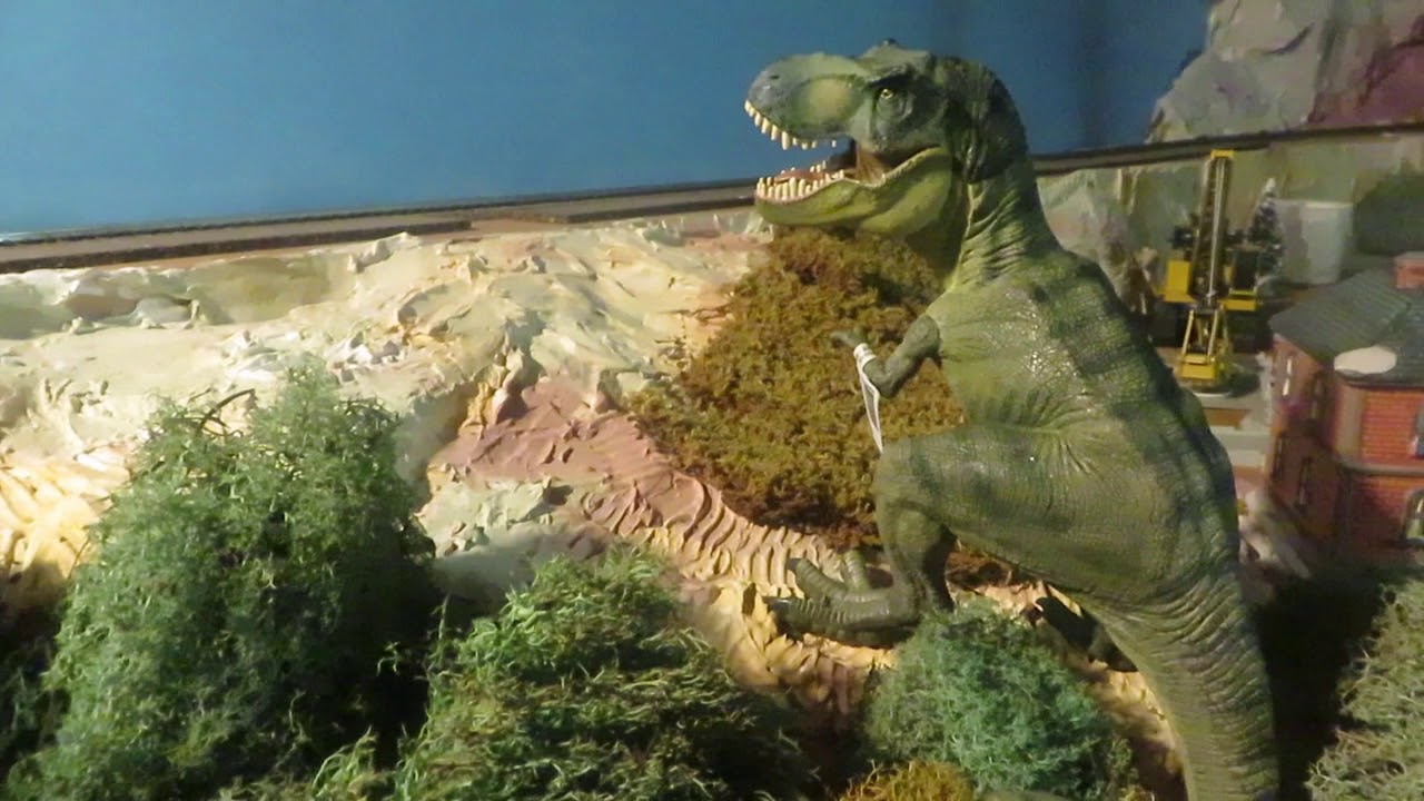 HO Layout Further Exploration - T-Rex and Godzilla - YouTube