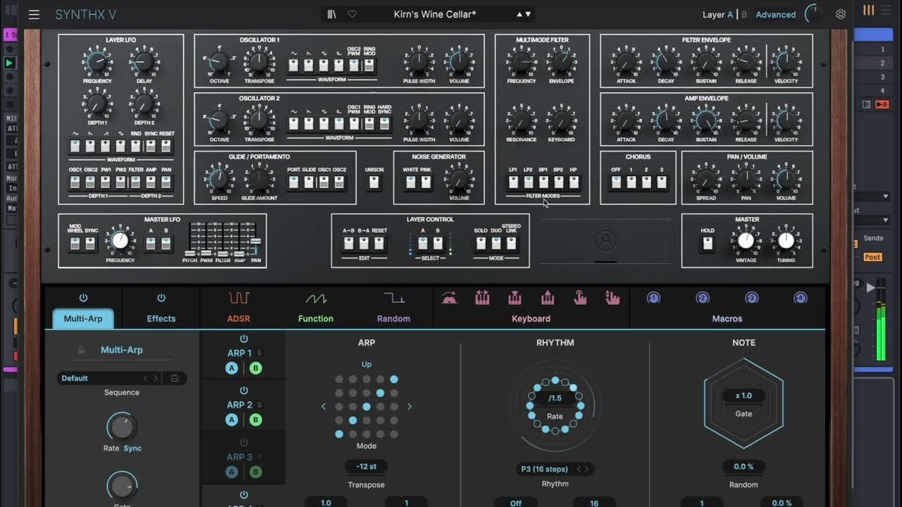 Arturia SynthX V jam: Multi-Arpeggiator - YouTube