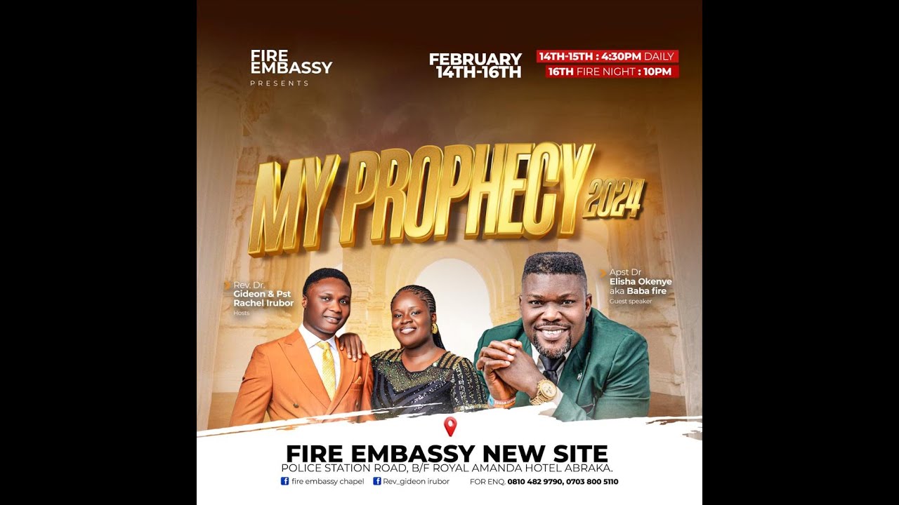 FIRE NIGHT: FEBRUARY EDITION⛪MY PROPHECY 2024 || Rev. Dr. I.B. Gideon ...