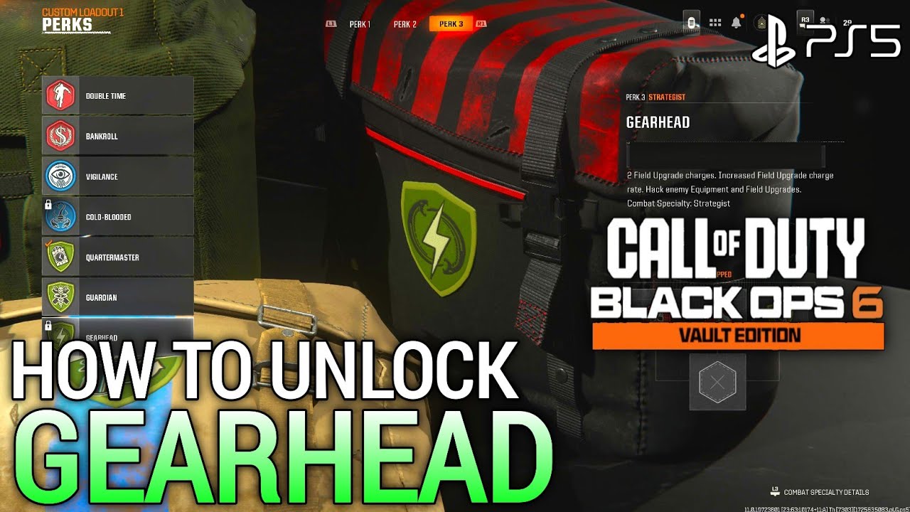 How to Unlock Gearhead Perk BO6 Perks | How to Get Gearhead Perk BO6 ...
