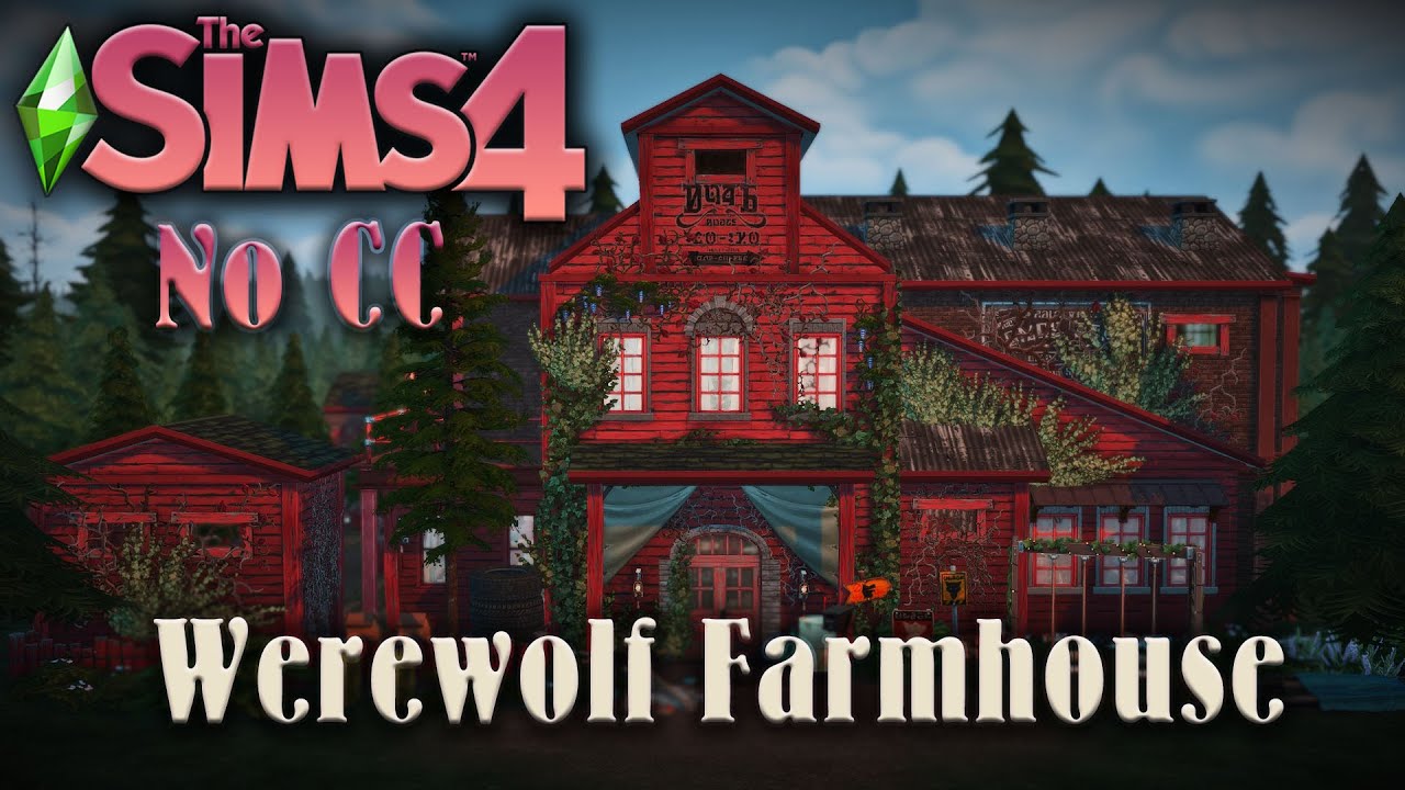 Werewolf Farmhouse with a horse barn | The Sims 4 Build No CC - YouTube