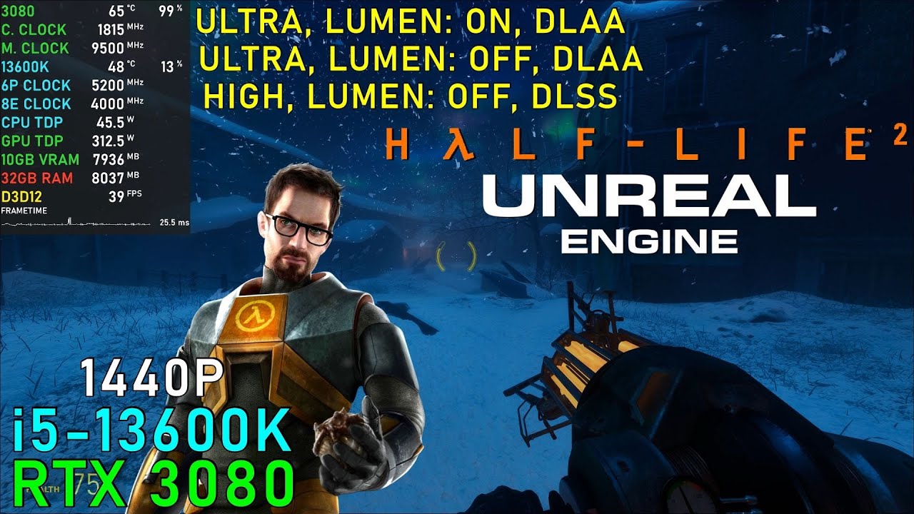 Half-Life 2: Project Borealis [UE 5]: RTX 3080 & 13600K - 1440P - YouTube