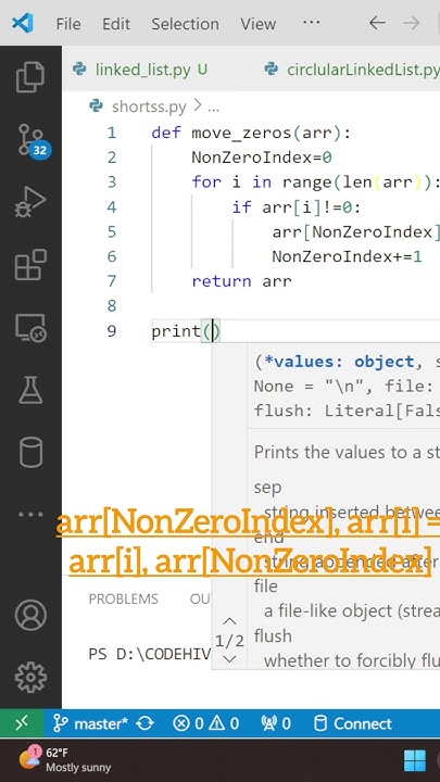 Move All Zeros to the End of an Array – Two-Pointer Method Made Easy (Method 1) | Coding Hives ...